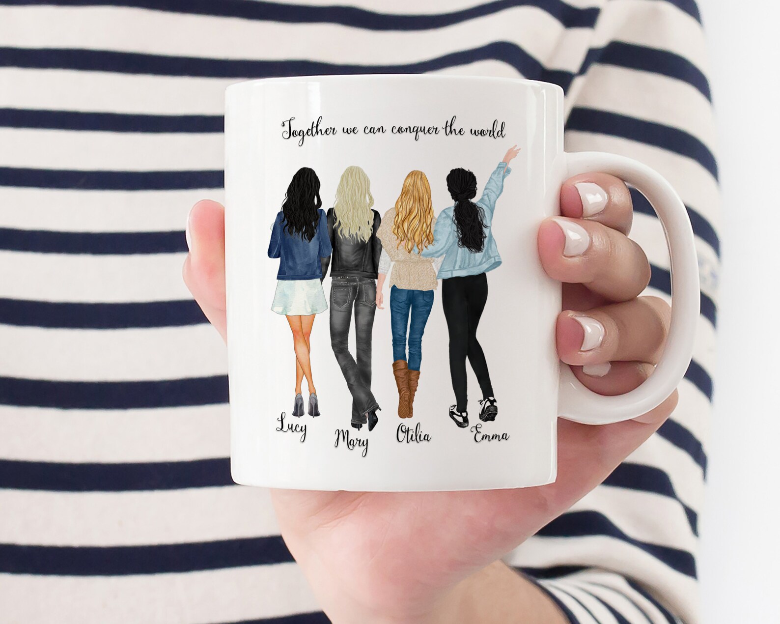 Four Friends Mug 4 Best Friends Forever Mug Personalized | Etsy