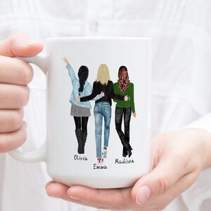 3 Best Friends Mug, Best Friends Gift, Personalized Coffee Mug for ...