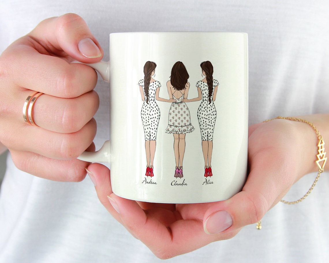 Three Friends Mug 3 Best Friends Gift Customized Coffee Mug | Etsy