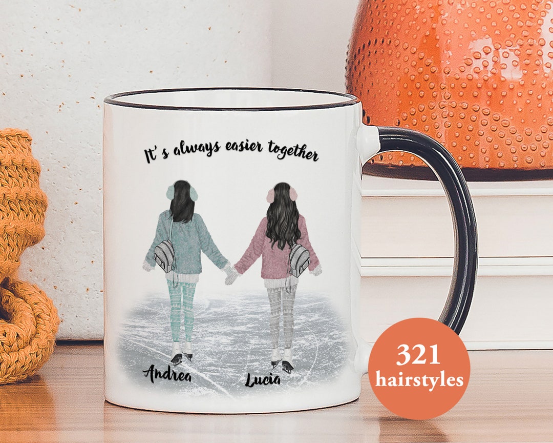 Customizable Best Friends Ice Skating Coffee Mug, Personalized Best ...