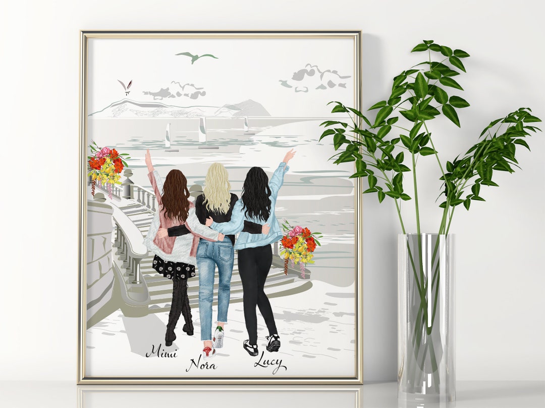 Custom Printable Three Best Friends, Personalized Soul Sisters Print ...