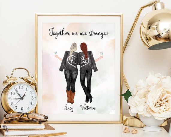Best Friends Printable Personalized Two Best Friends Print - Etsy