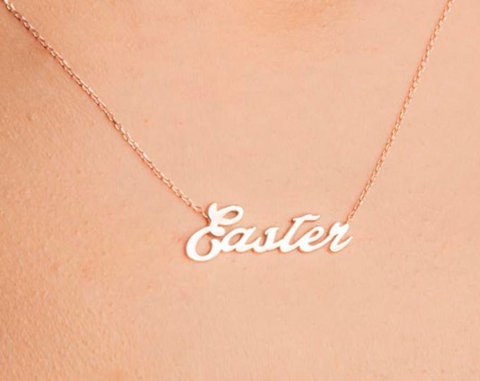 Rose Gold Name Necklace Personalized Necklace Custom Name - Etsy