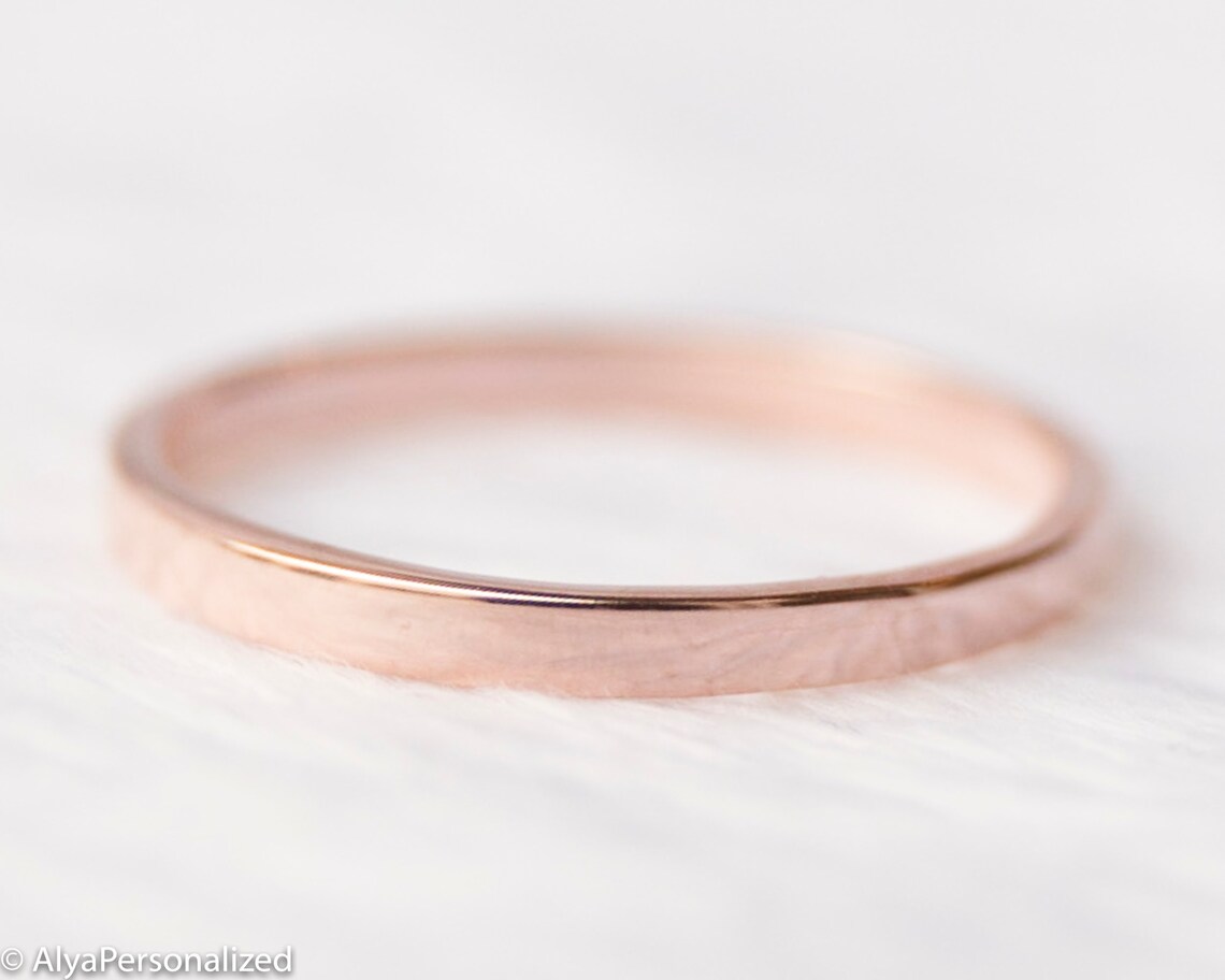 Rose Gold Wedding Band Wedding Bands Women Wedding Ring | Etsy