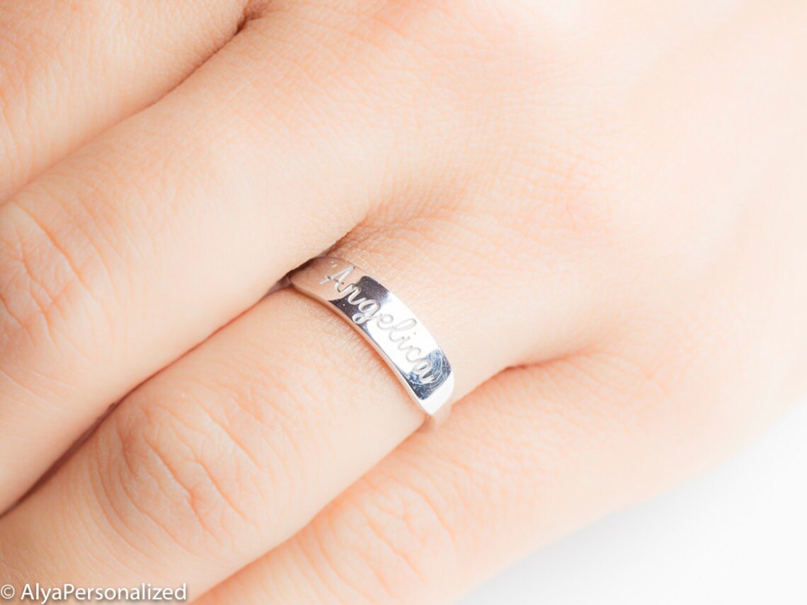 Sterling Silver Ring Custom Name Ring Signet Ring Silver - Etsy