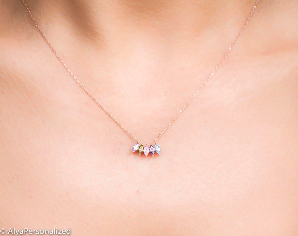 Gold Necklace, Mothers Necklace Birthstone Necklace for Mom, Necklaces ...