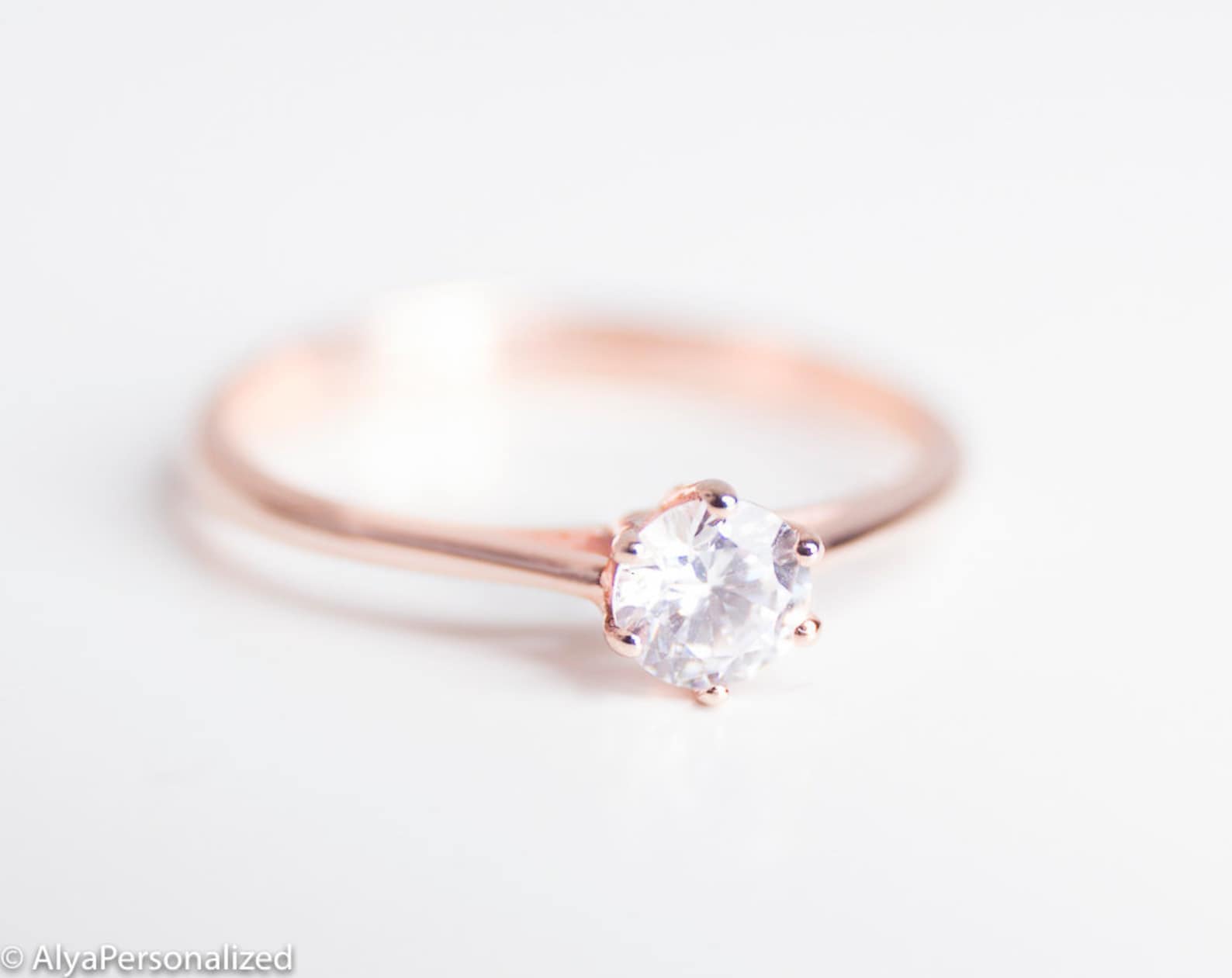 Solitaire Diamond Engagement Ring Simple Engagement Ring - Etsy