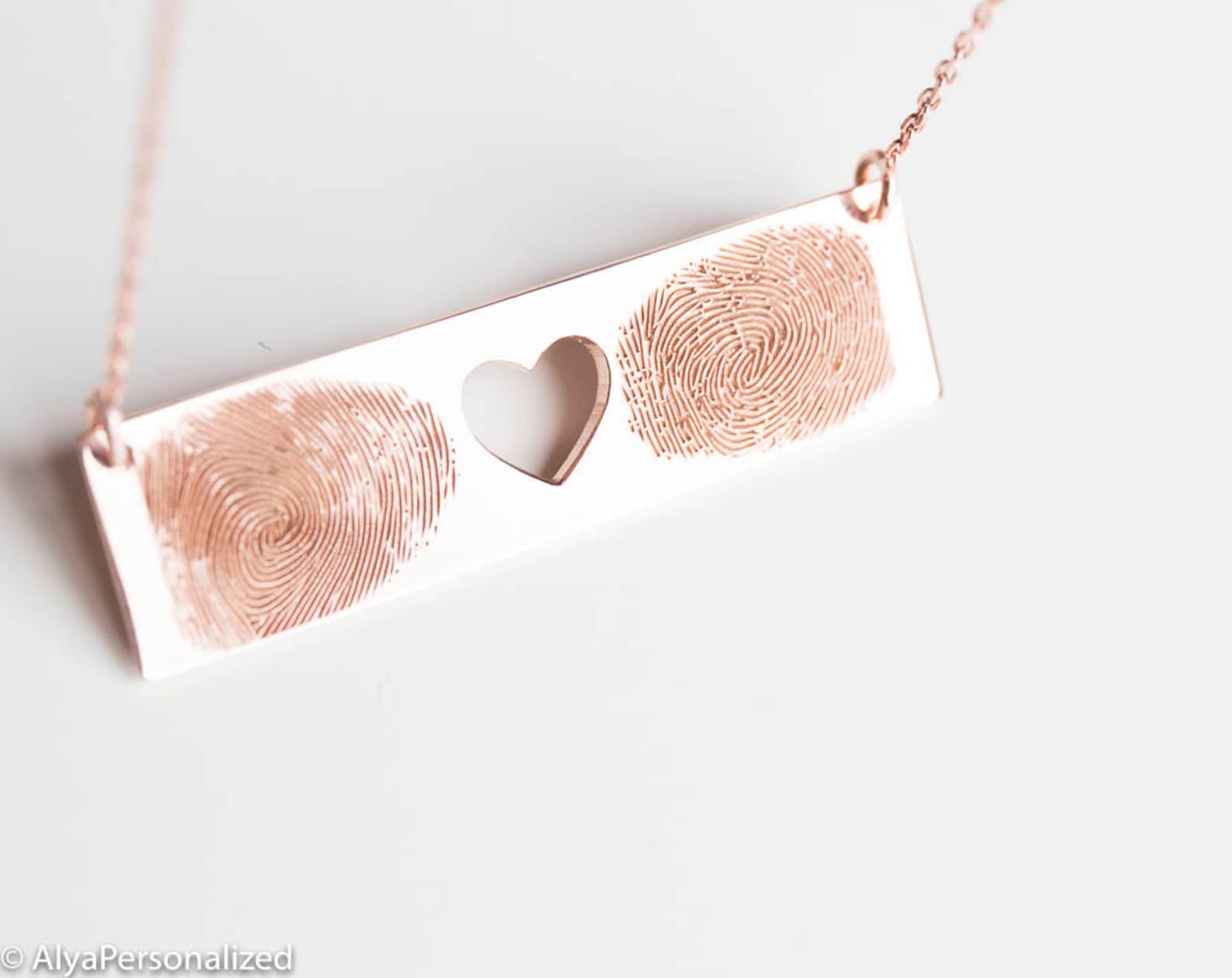 Actual Fingerprint Necklace - Fingerprint Jewelry - Personalized Gift ...