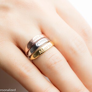 Stackable Name Rings - Stacking Name Rings - Name Ring - Personalized ...