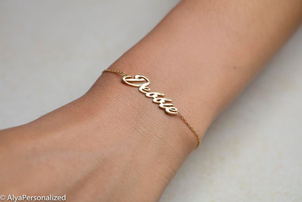 Custom Name Bracelet Personalized Bracelet Gold Name - Etsy
