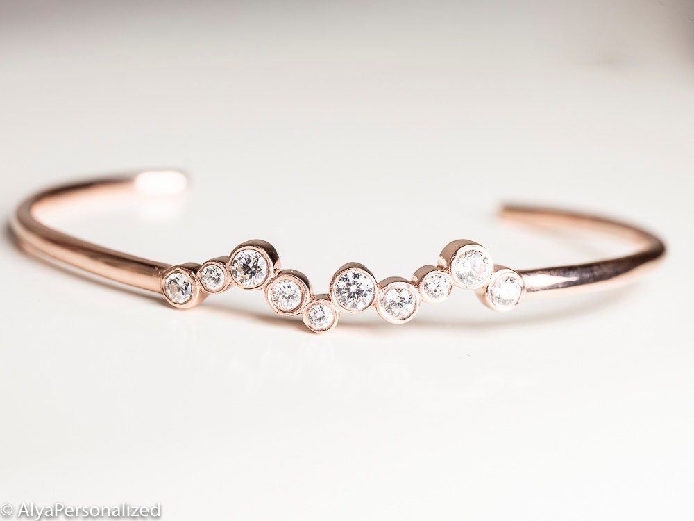 Rose Gold Cuff Bracelet Bangle Bracelet Dainty Bracelet - Etsy