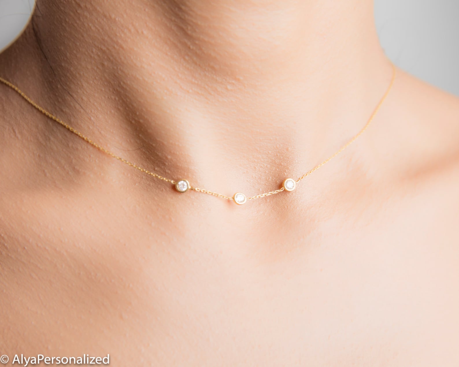 Diamond Choker Necklace Crystal Choker Delicate Choker - Etsy