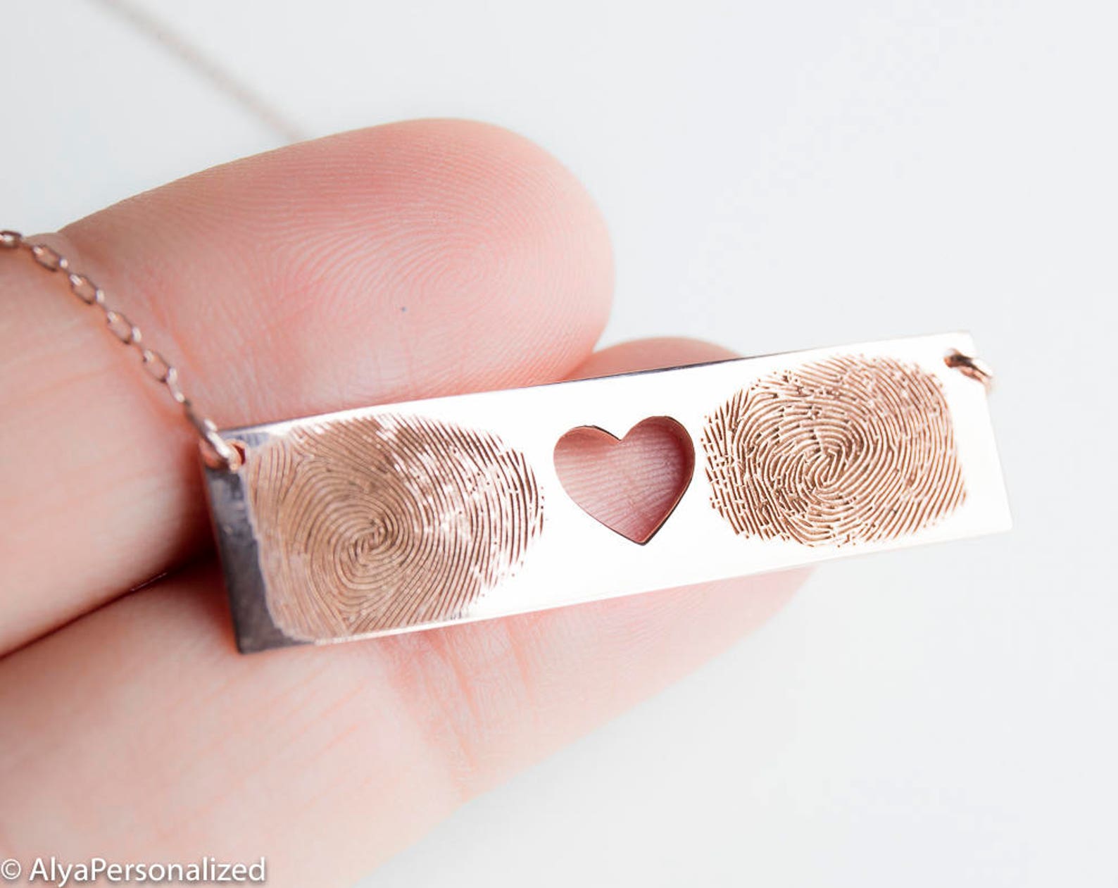 Actual Fingerprint Necklace - Fingerprint Jewelry - Personalized Gift ...