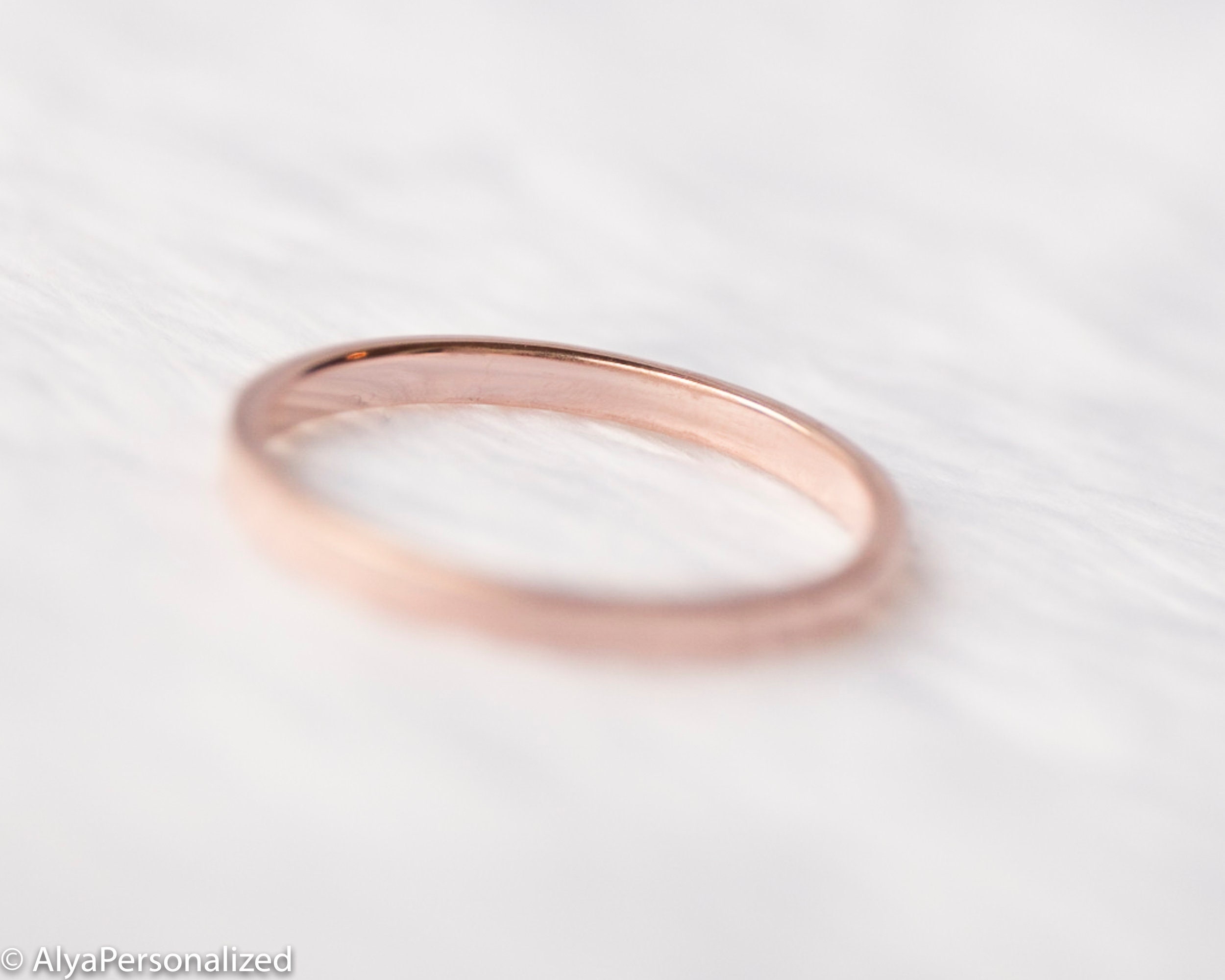 Rose Gold Wedding Band Wedding Bands Women Wedding Ring | Etsy