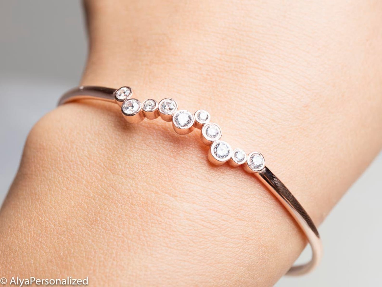 Rose Gold Cuff Bracelet Bangle Bracelet Dainty Bracelet - Etsy