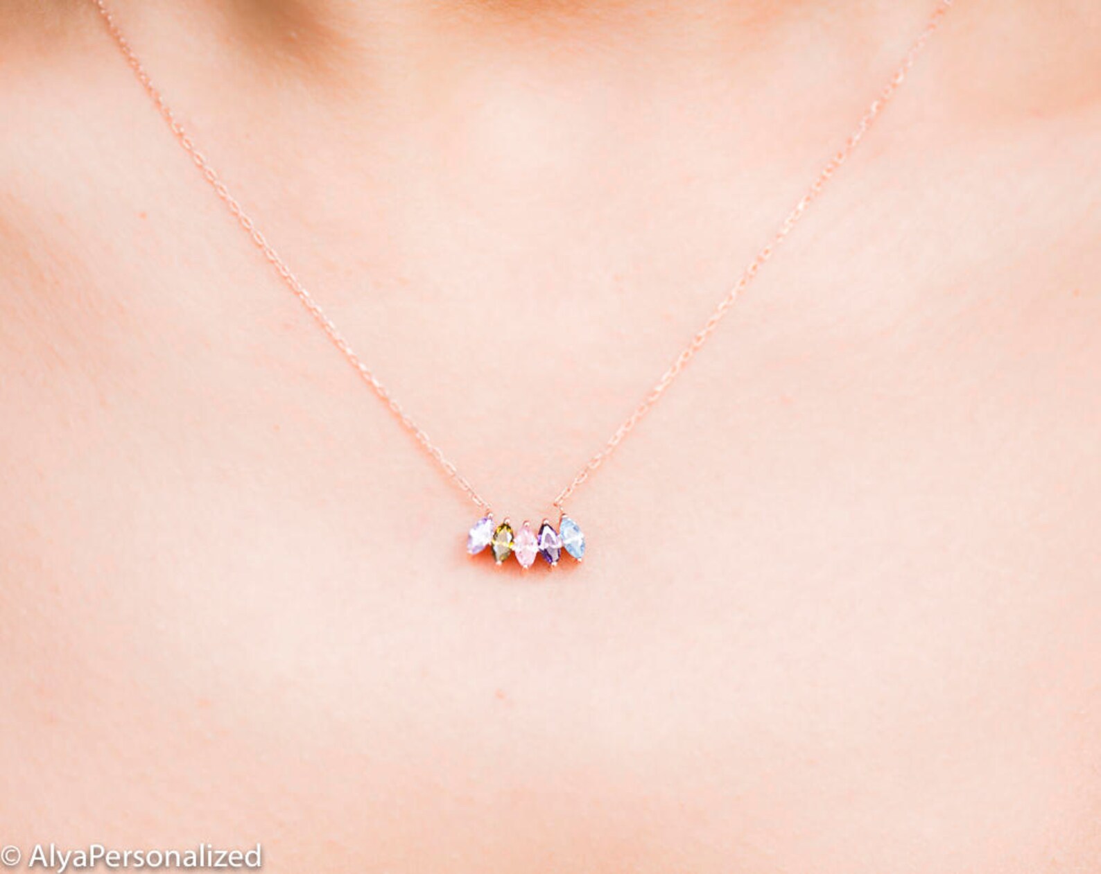 Gold Necklace, Mothers Necklace Birthstone Necklace for Mom, Necklaces ...