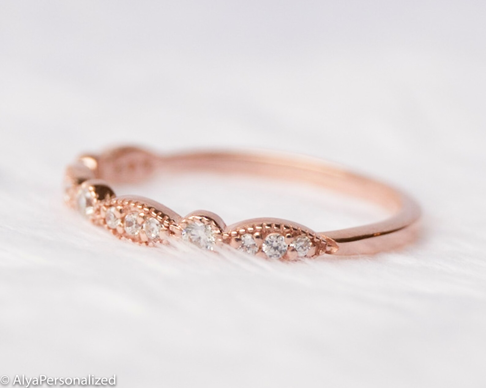 14K Rose Gold Fire Opal Engagement Ring Set, Art Deco Antique Diamond ...