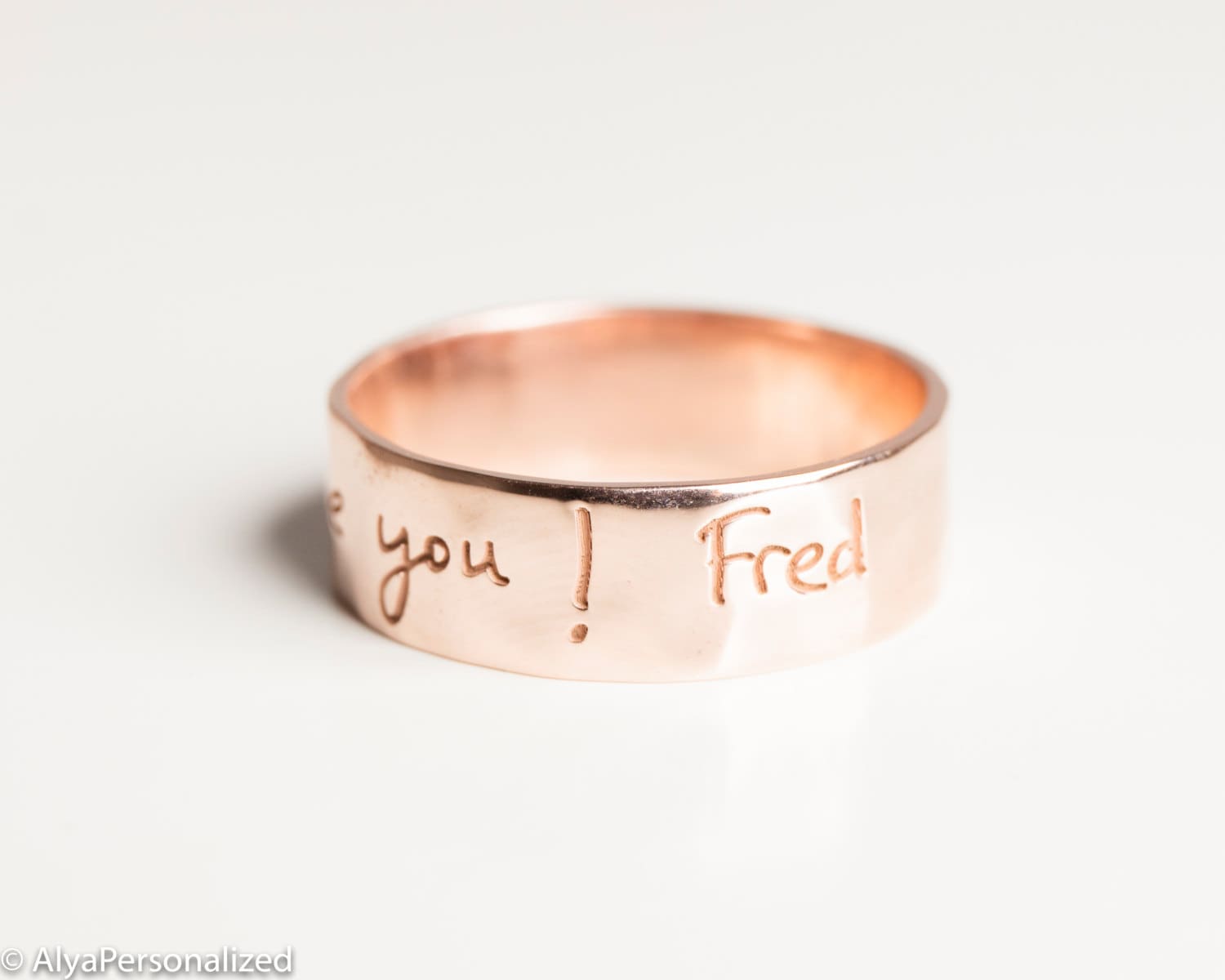 Personalized Signature Ring Promise Ring for Her Rose Gold - Etsy