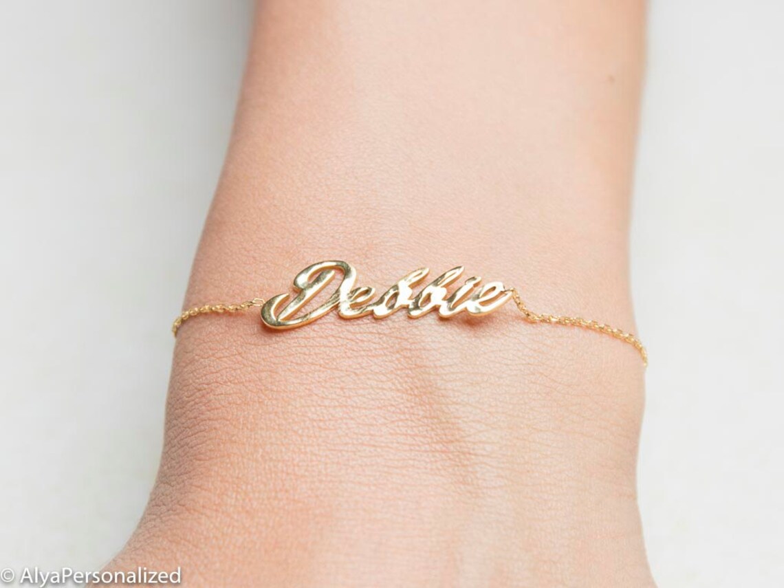 Custom Name Bracelet Personalized Bracelet Gold Name - Etsy