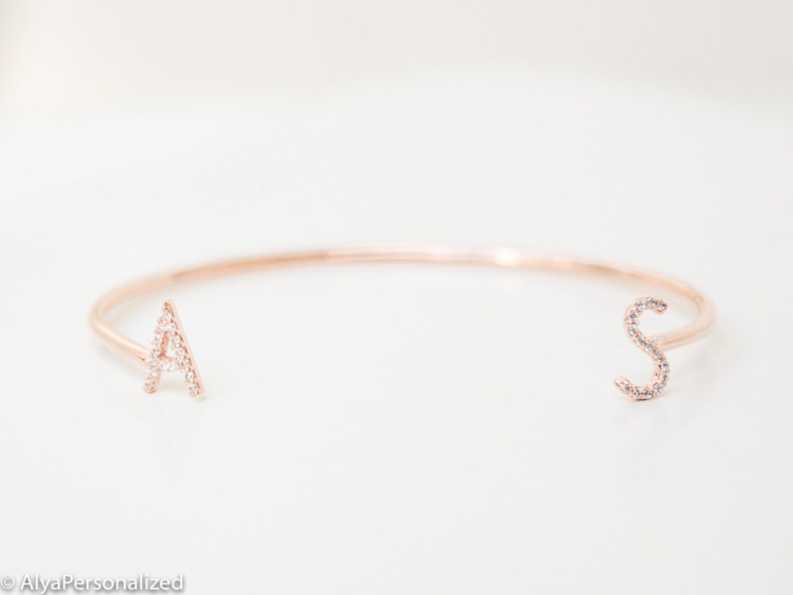 Two Initial Bracelet - Gift for Her - Bridal Shower Gift - Wedding Gift ...