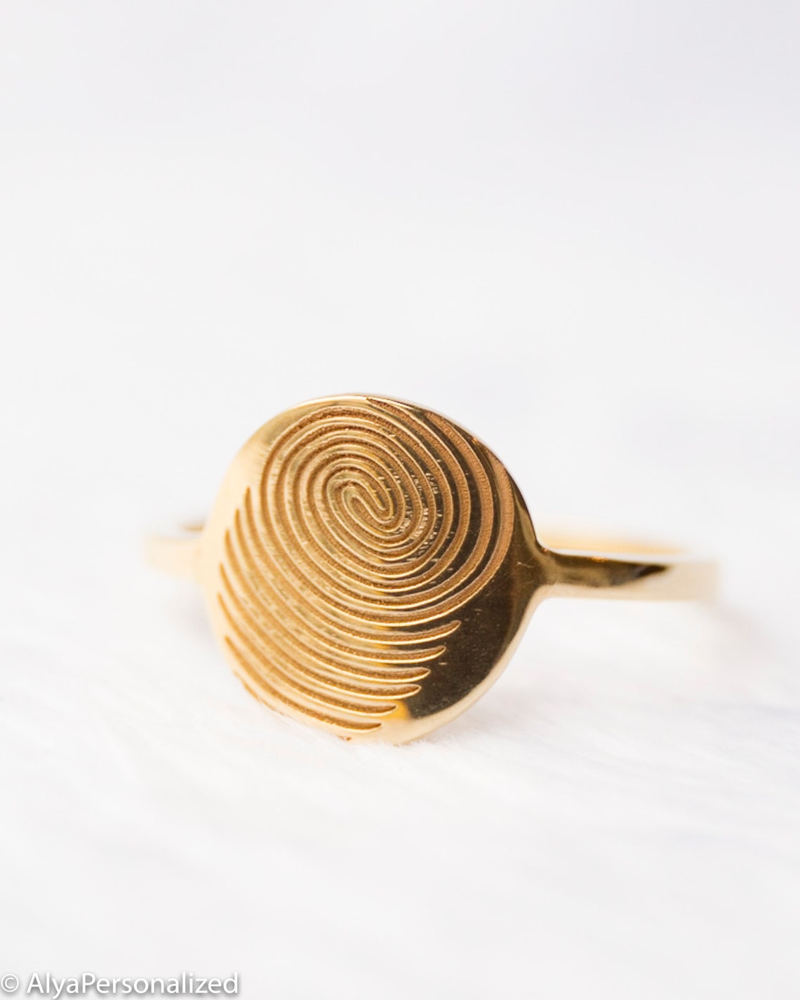 Actual Fingerprint Ring 14K Gold Fingerprint Jewelry Gold - Etsy