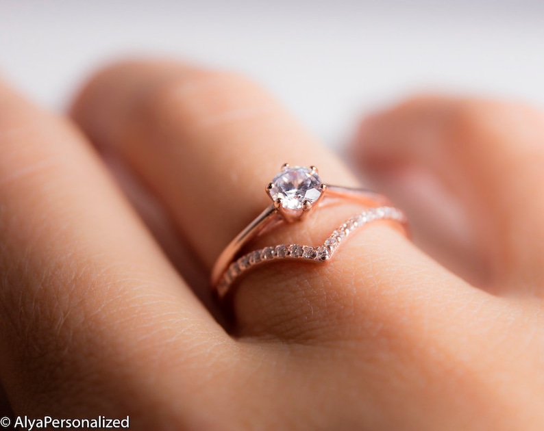 Solitaire Diamond Engagement Ring Simple Engagement Ring - Etsy