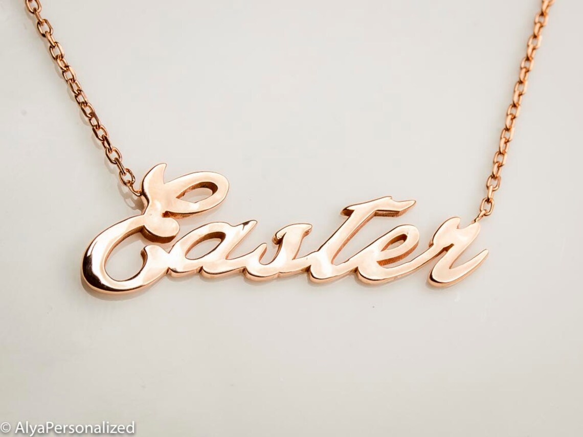 Rose Gold Name Necklace - Personalized Necklace - Custom Name Necklace ...