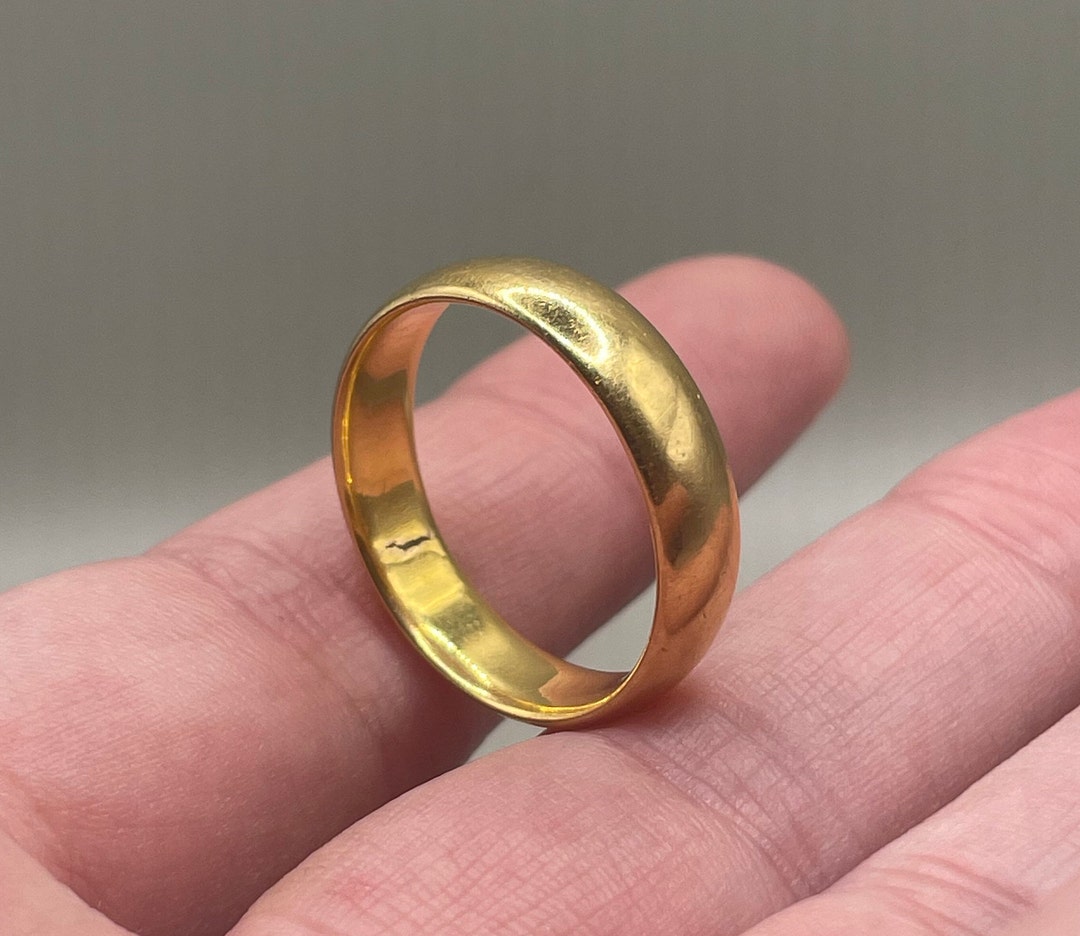 22ct Gold Art Deco Wedding Band Stacking Ring 7.7g - Etsy