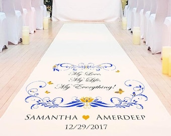 Personalised Wedding Aisle Runner for Ceremony and Wedding | Etsy