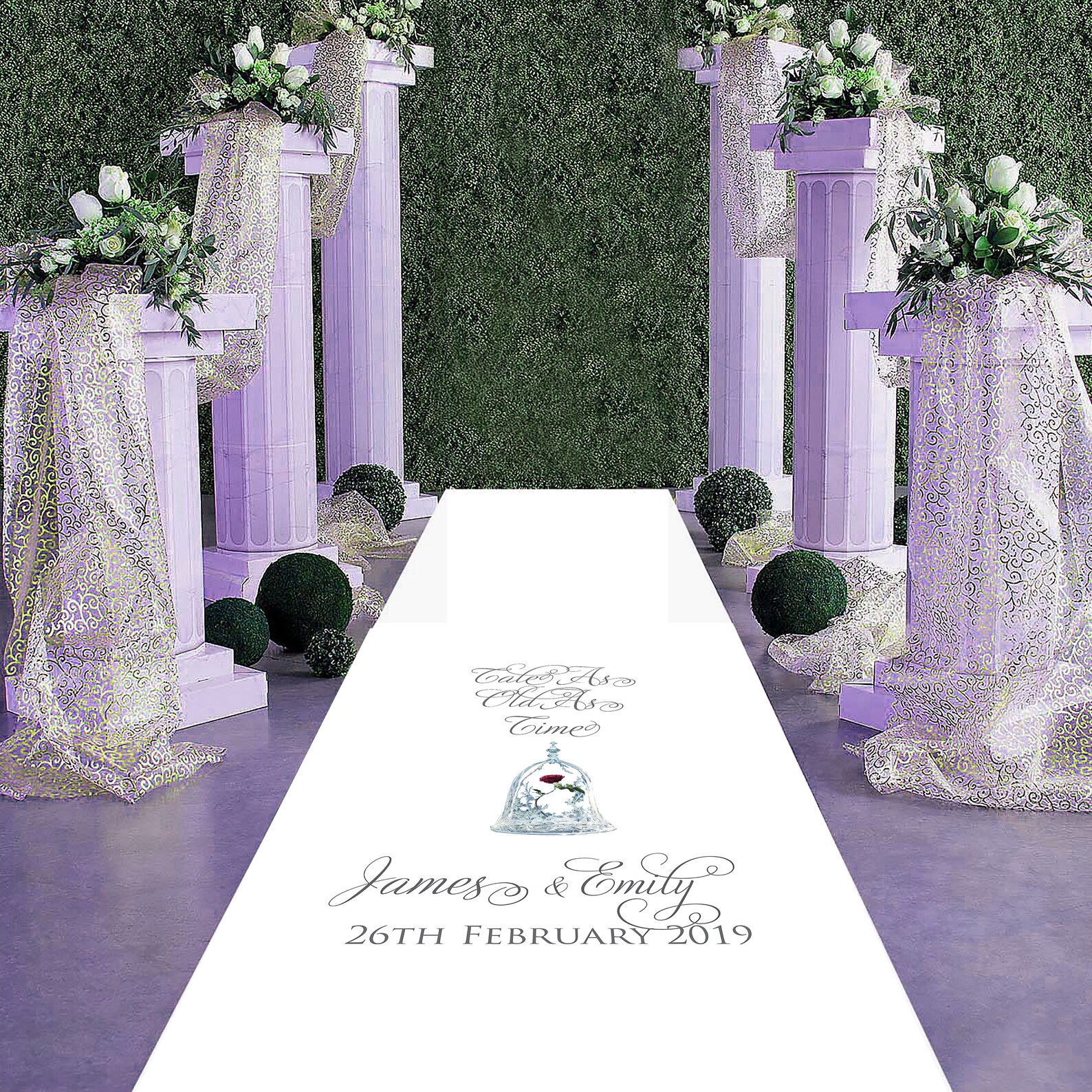 Wedding Aisle Runner - Tale as Old as Time Enchanted Rose Beauty and ...