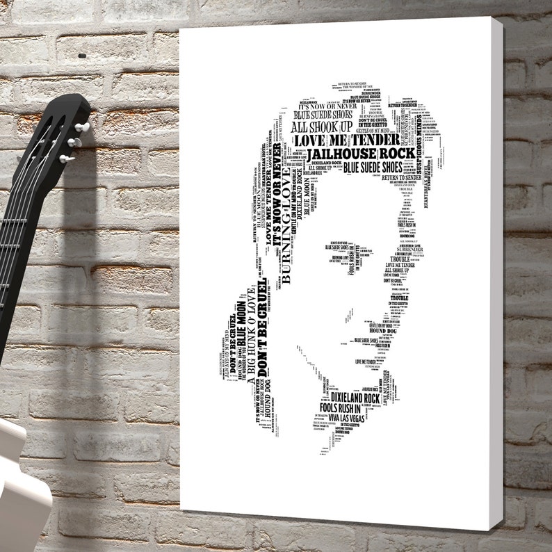 Elvis Presley Word Art Canvas Print. ELVIS PRESLEY Legend Song | Etsy
