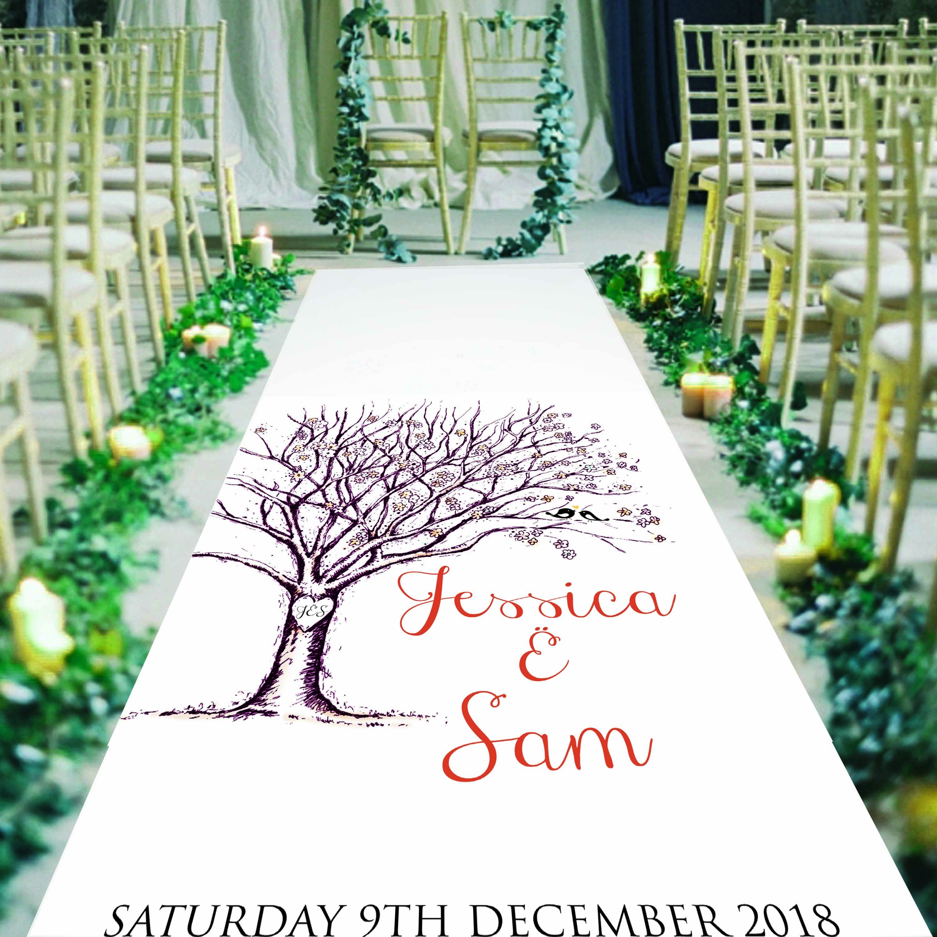 Personalised Wedding Aisle Runner. Stunning Autumn Themed Carpet ...