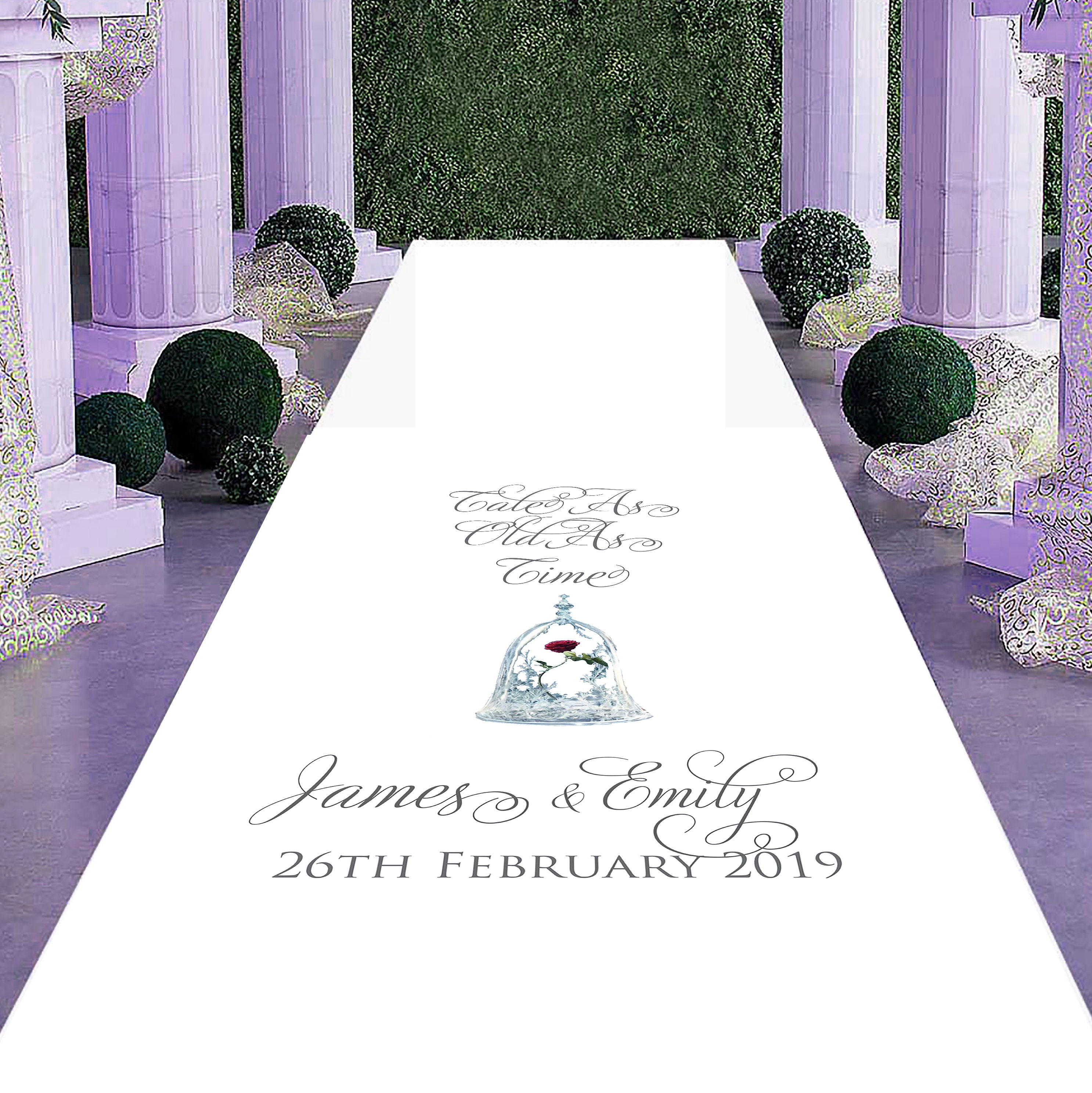 Wedding Aisle Runner - Tale as Old as Time Enchanted Rose Beauty and ...
