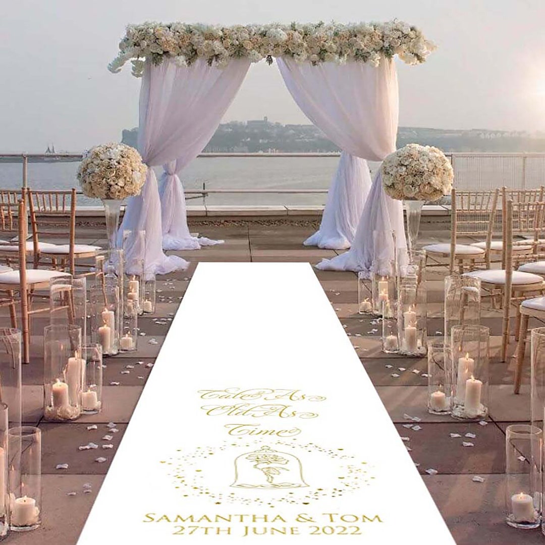 Wedding Aisle Runner Tale as Old as Time Simple Enchanted Rose Beauty ...