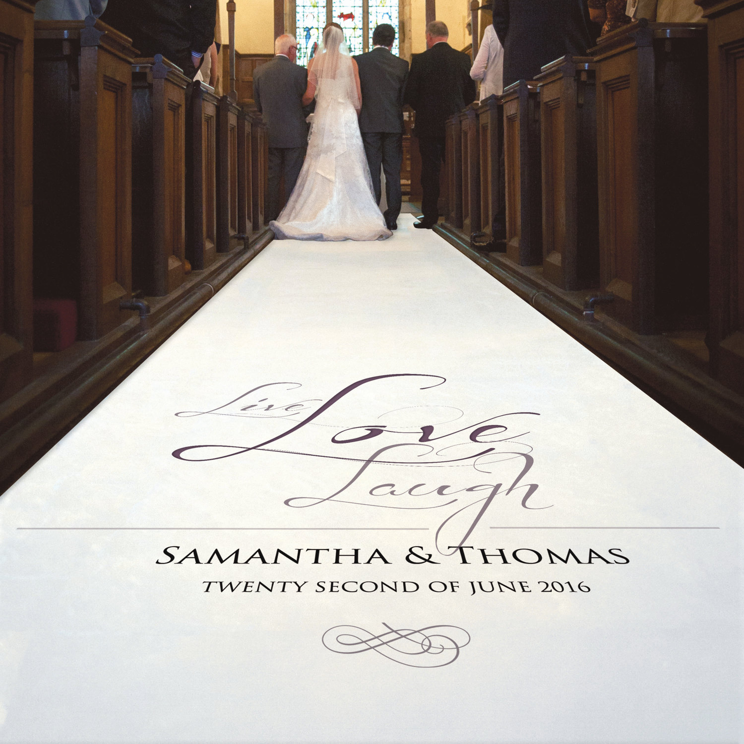 Personalised Wedding Aisle Runner "live, Love, Laugh". Stunning Church ...