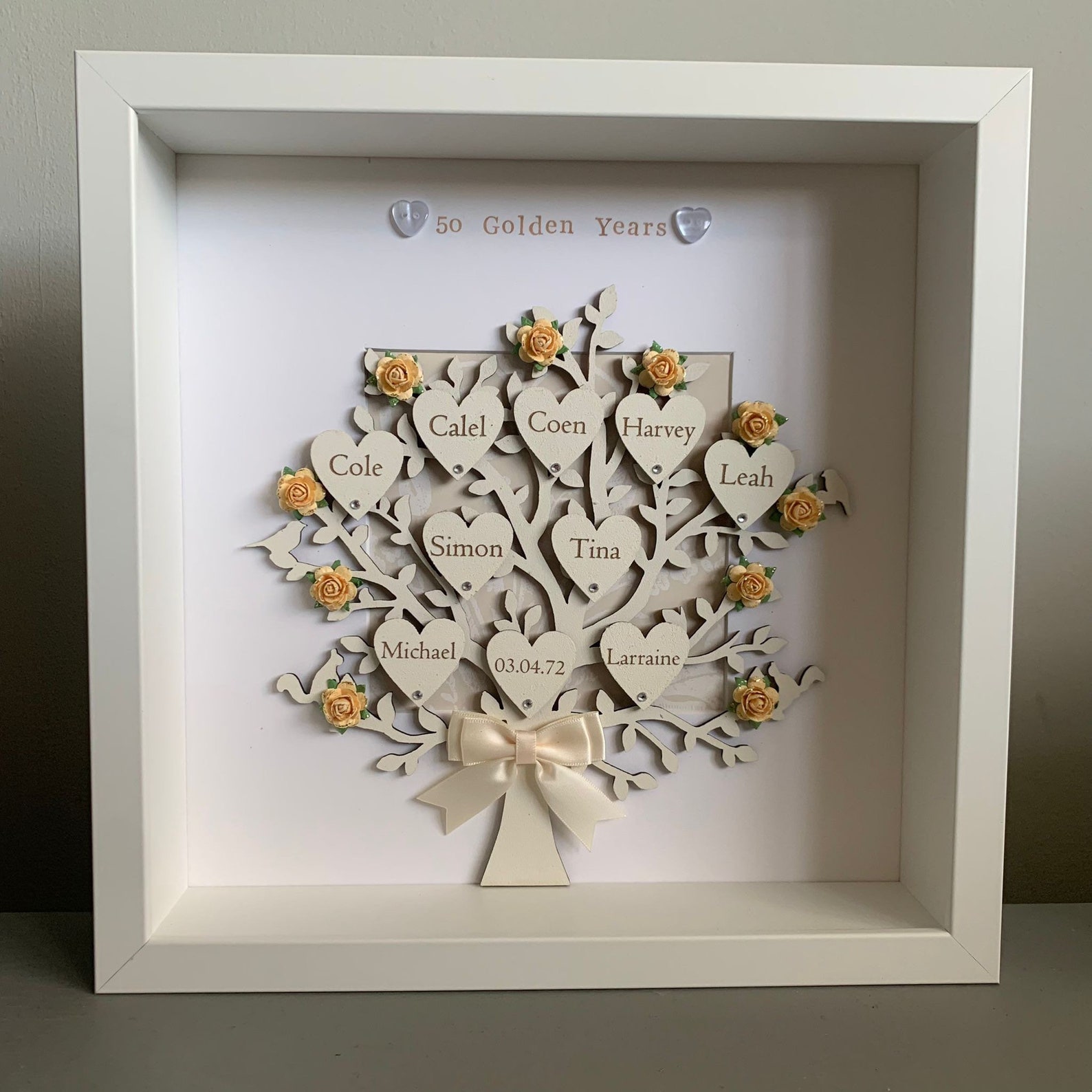 Wooden Personalised Family Tree Box Frame New Home Gift - Etsy UK