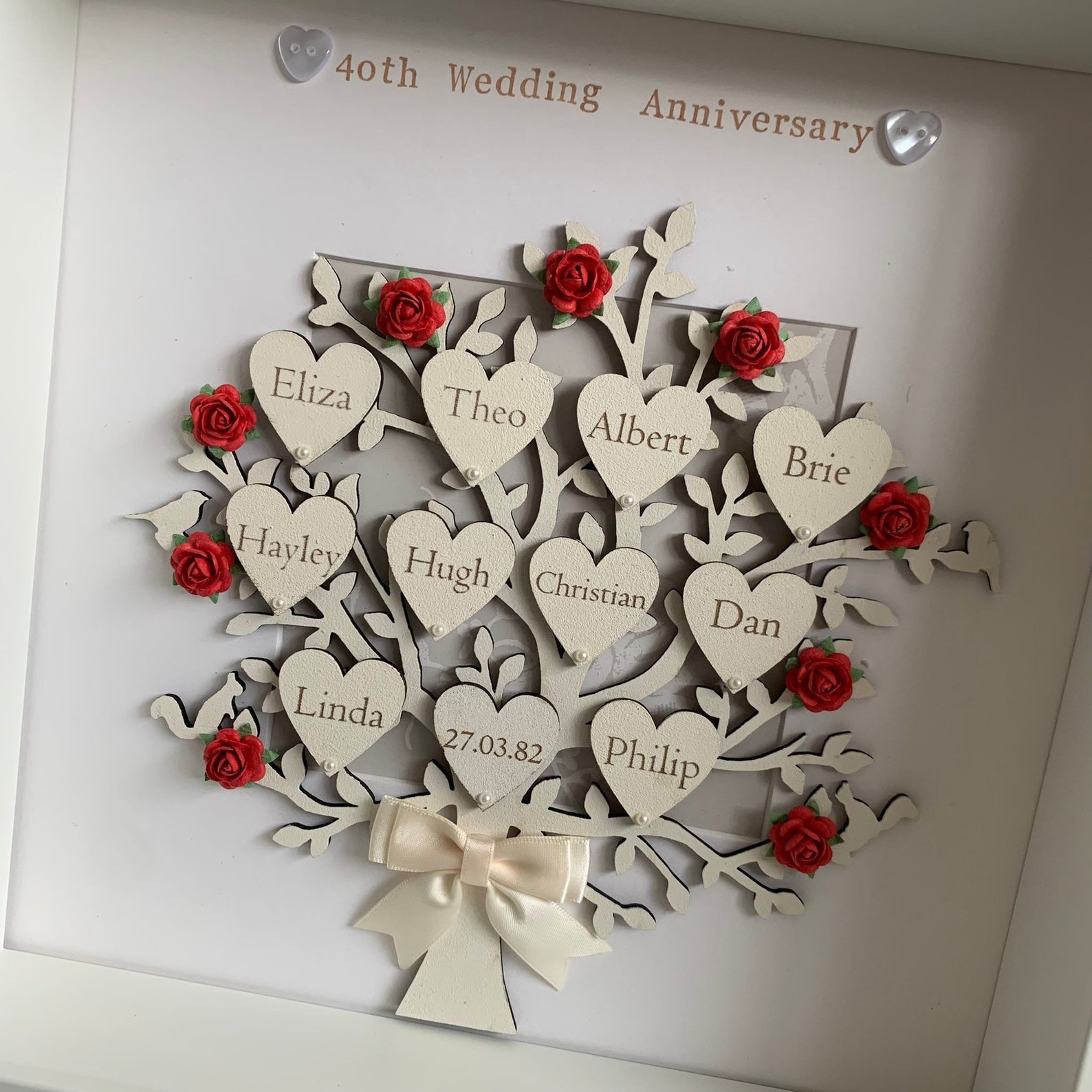 Wooden Personalised Family Tree Box Frame New Home Gift - Etsy UK