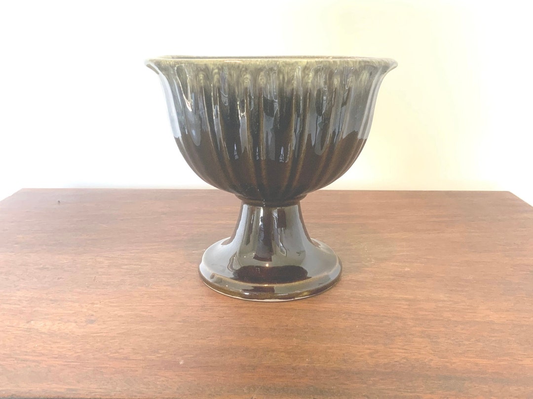 Vintage Hull Brown Pedestal Indoor Planter, A55, Art Pottery, Dripware ...