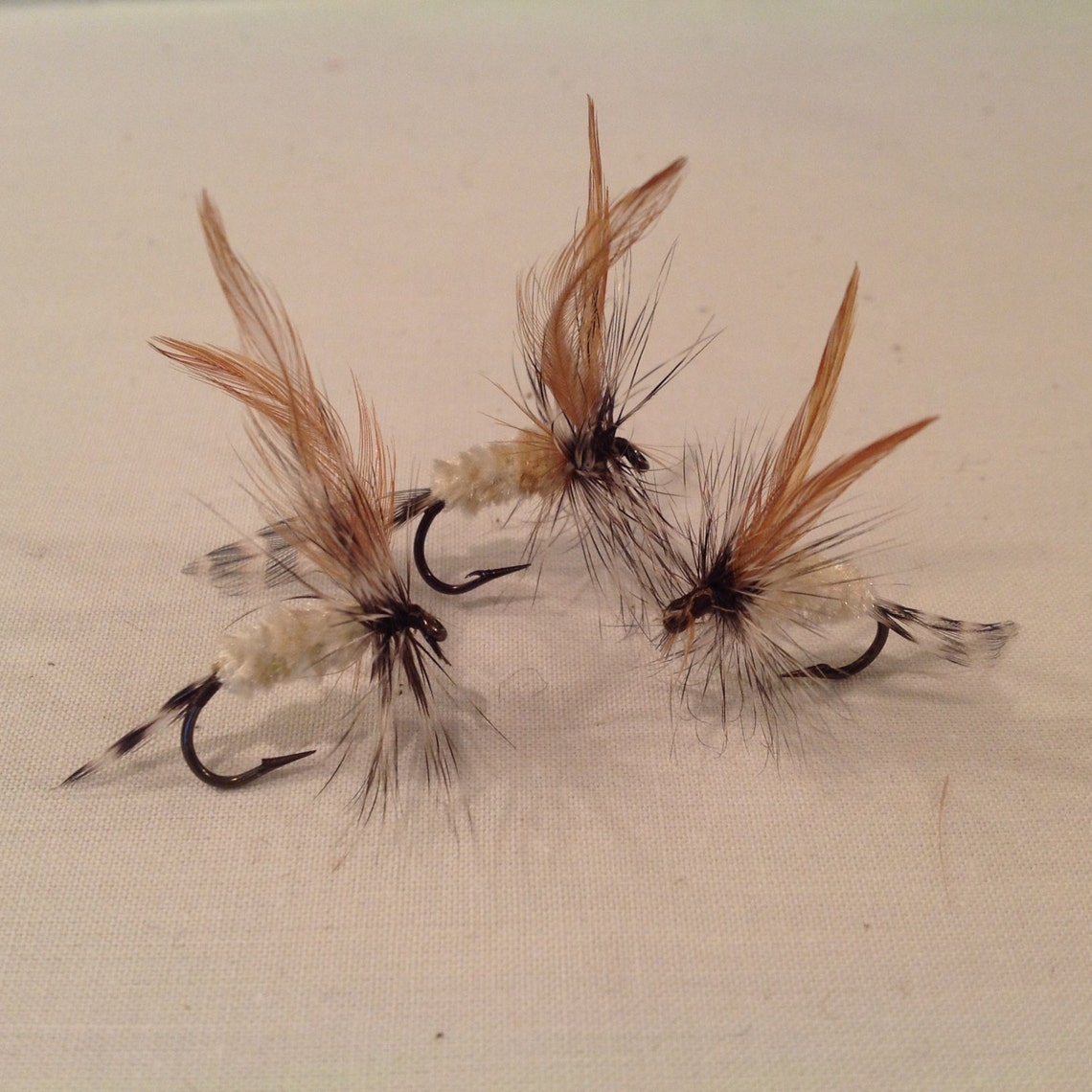 Fly Fishing Flies: Three 3 Adams Dry Flies With Grizzly - Etsy
