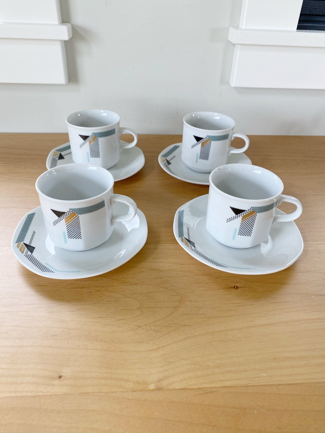 Vintage MZ Czechoslovakia Porcelain Tea Cups, Set of Four, Farmhouse ...