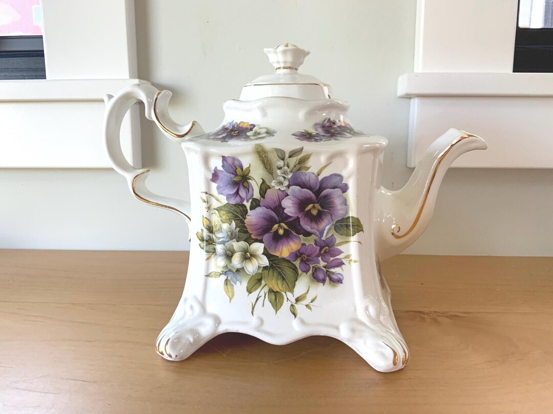 Vintage Crown Dorset Staffordshire Pansy Teapot, England - Etsy