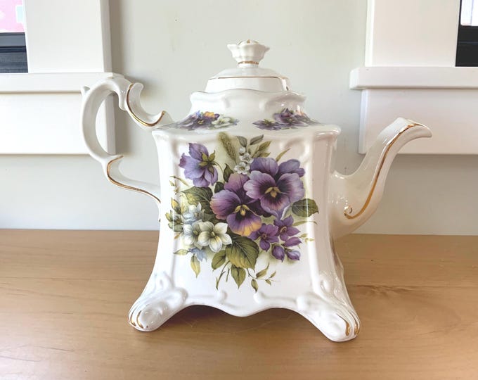 Vintage Crown Dorset Staffordshire Pansy Teapot, England - Etsy