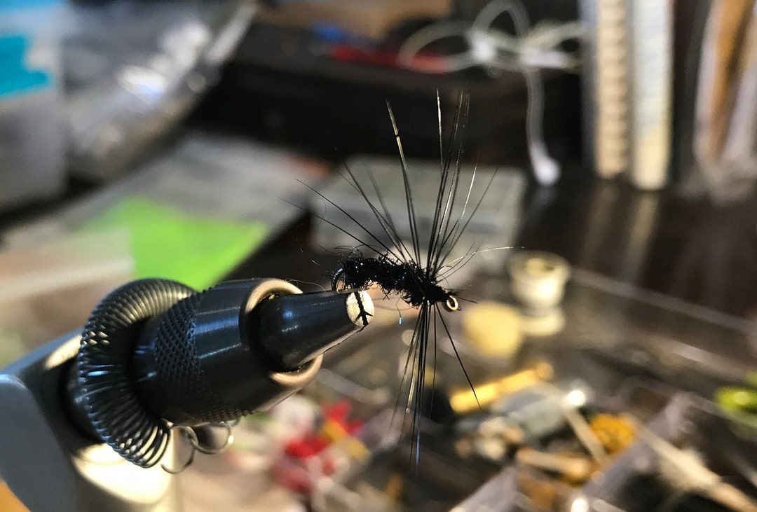 Fly Fishing Flies: Three (3) Black Spider Dry Flies - Etsy