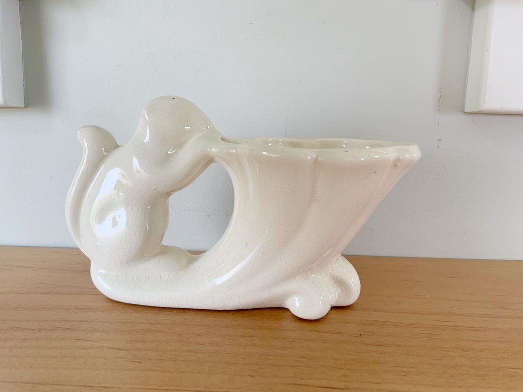 Vintage Squirrel and Cornucopia Planter Art Pottery Cream - Etsy