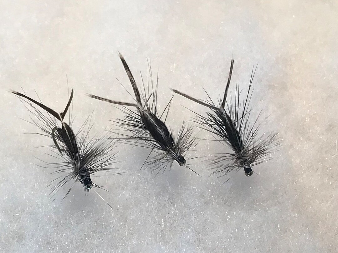 Fly Fishing Flies: Three (3)large Black Stoneflies - Etsy