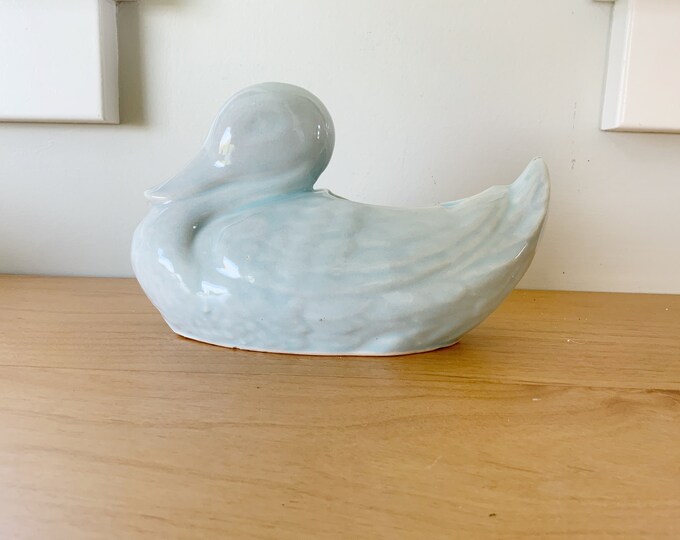 Vintage Mccoy Blue Ceramic Duck Planter, Farmhouse - Etsy