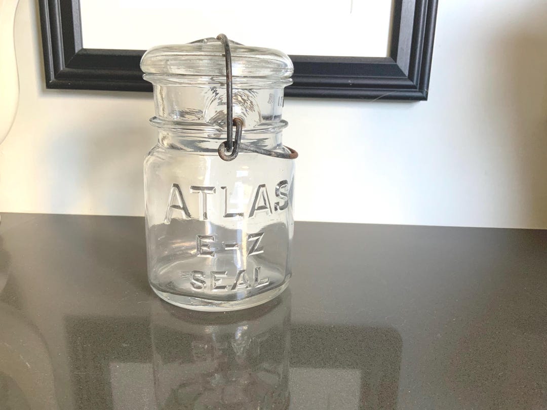 Vintage Clear Atlas E-Z Pint Canning Jar With Glass Lid - Etsy