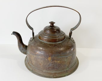 Antique Tin Kettle | Etsy