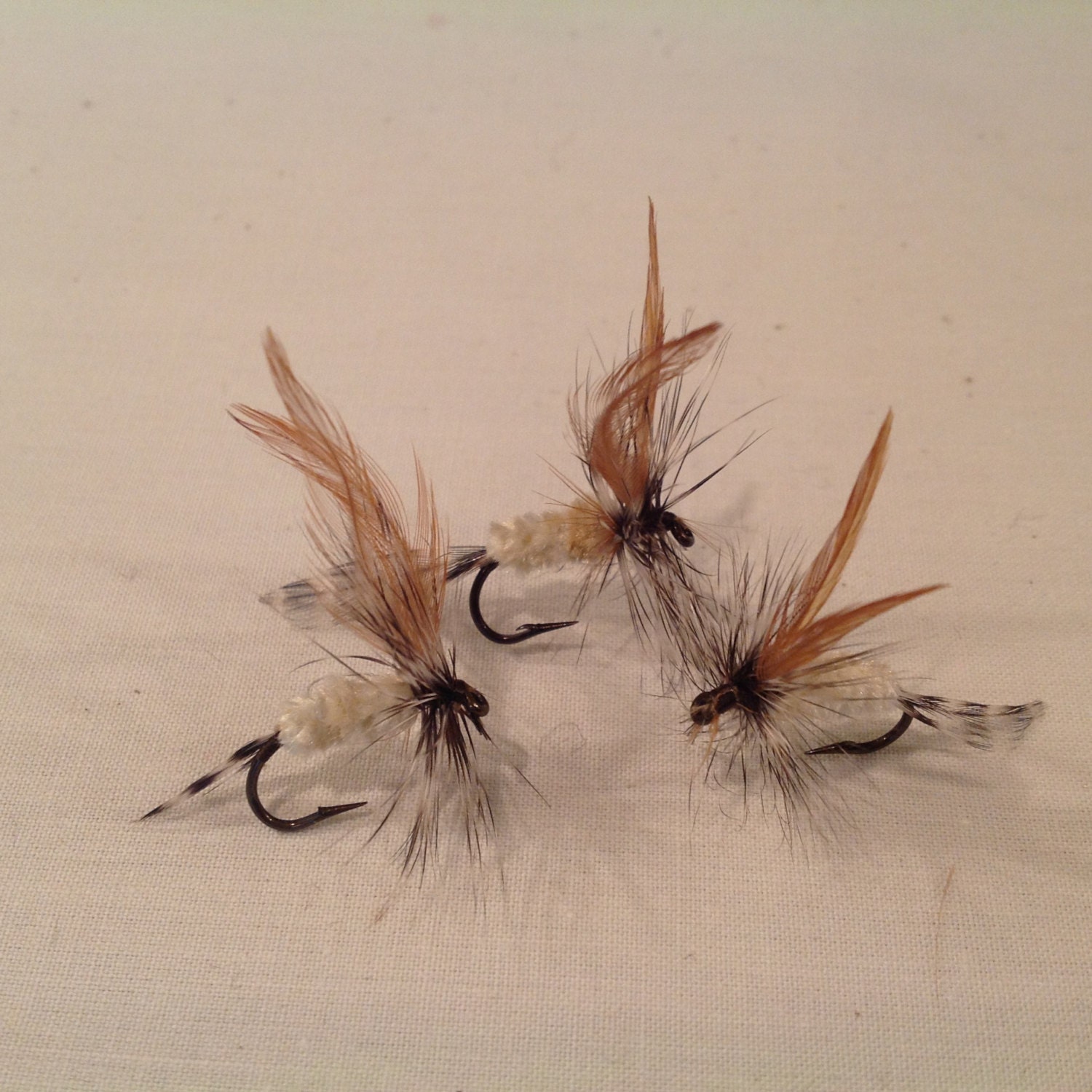Fly Fishing Flies: Three 3 Adams Dry Flies With Grizzly - Etsy