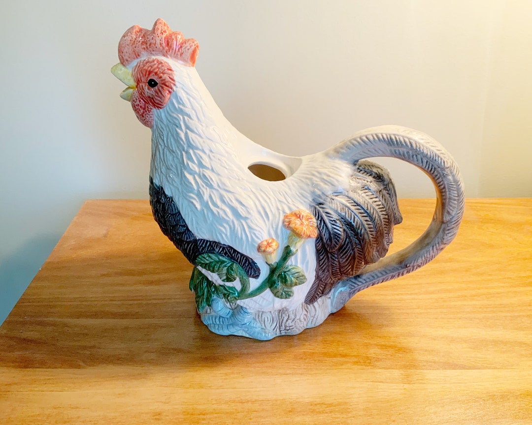 Vintage Ceramic Chicken Teapot Farmhouse Decor Missing Lid - Etsy